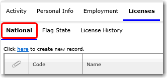 Creating a New License record